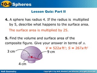 Learn and apply the formula for the volume of a sphere. | PPT