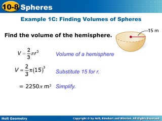 Learn and apply the formula for the volume of a sphere. | PPT