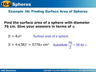 Learn and apply the formula for the volume of a sphere. | PPT