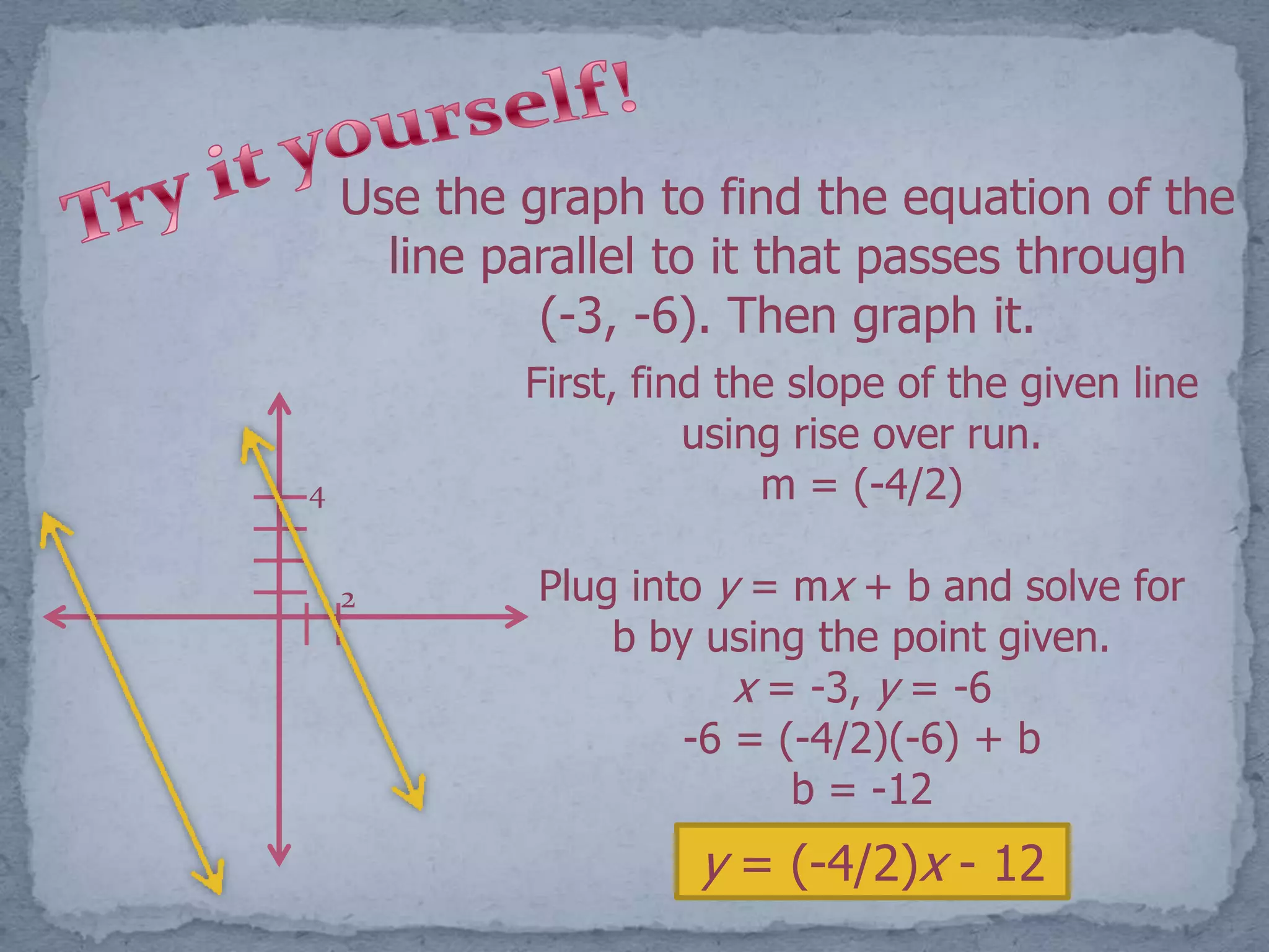 Finding Point-Slope Equations | PPT