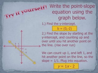 Finding Point-Slope Equations | PPT