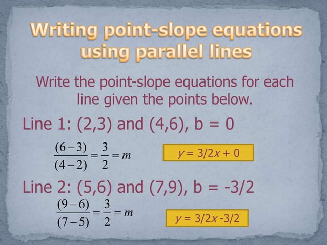 Finding Point-Slope Equations | PPT