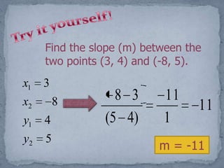 Finding Point-Slope Equations | PPT