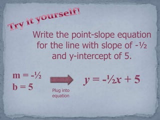 Finding Point-Slope Equations | PPT