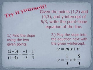 Finding Point-Slope Equations | PPT