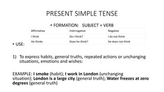 POWER POINT 2 .pptx verbs,present tense, | PPT