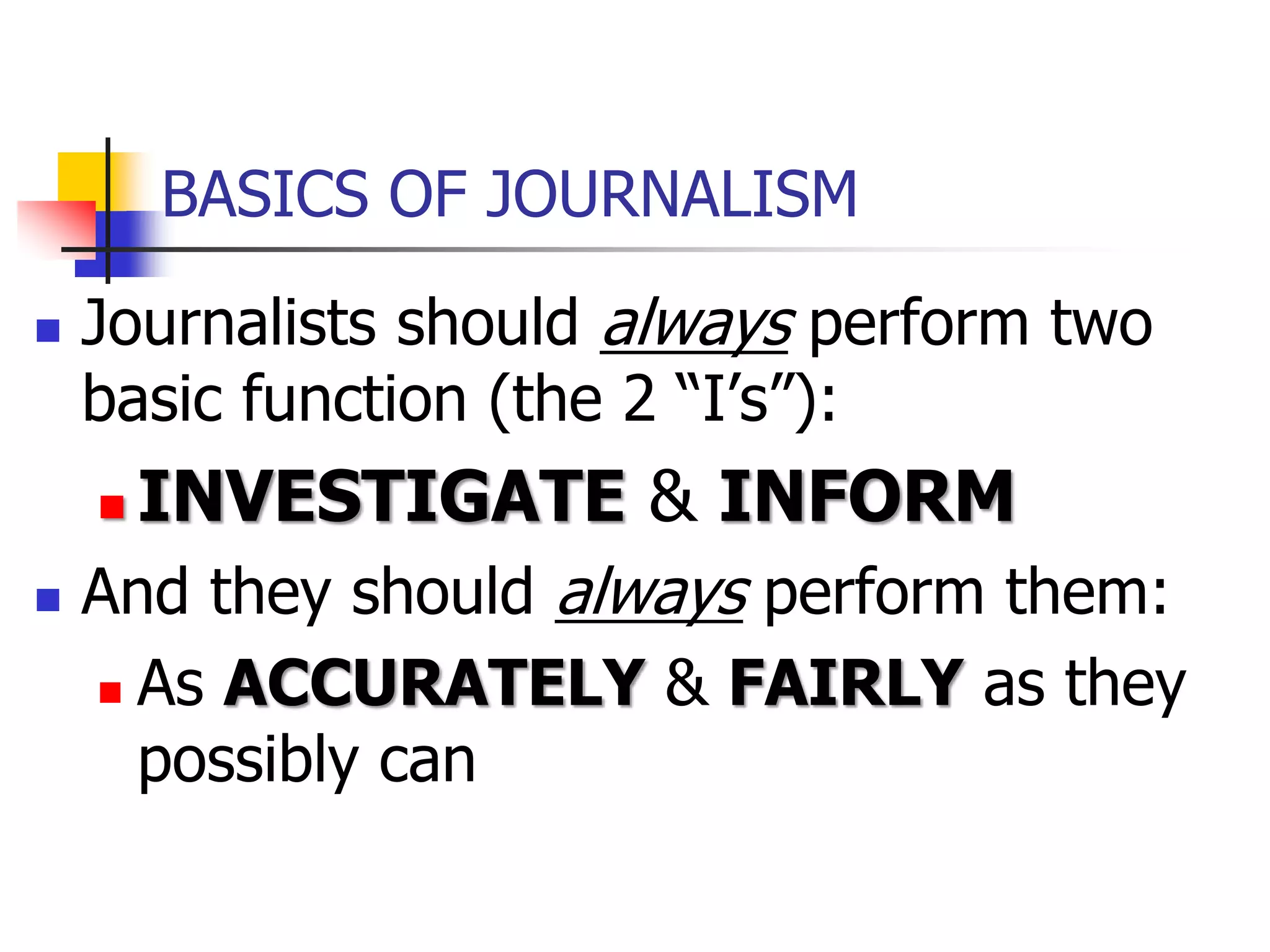 COMM 106-Multimedia Journalism Basics | PPTX