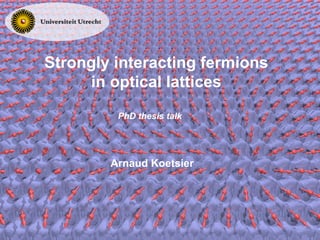 Strongly interacting fermions in optical lattices | PDF