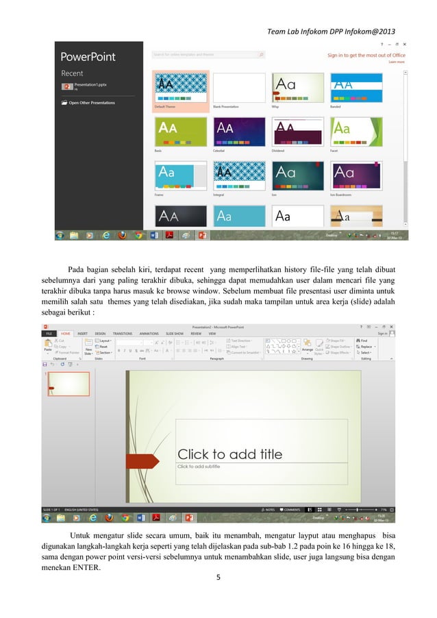 MODUL TUTORIAL POWERPOINT 2013 | PDF