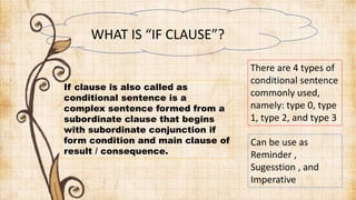 IF CLAUSE - CONDITIONAL SENTENCES PRESENTATION | PPTX