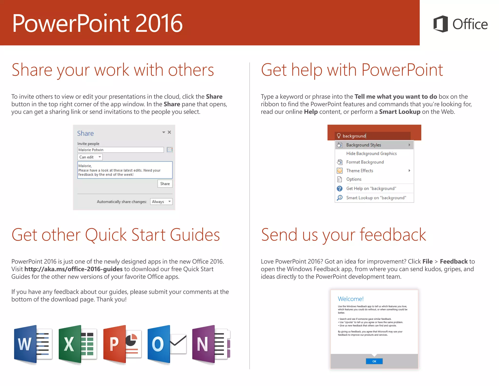 Powerpoint 2016 Quick Start Guide | PDF