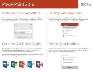 Powerpoint 2016 Quick Start Guide | PDF