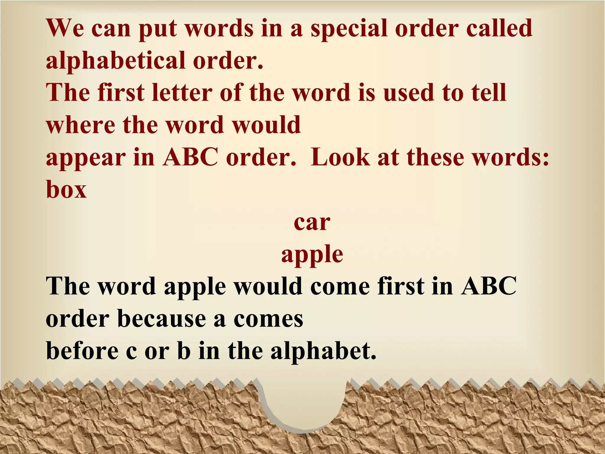 Powerpoint 20 abc order | PPT