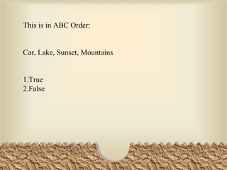 Powerpoint 20 abc order | PPT