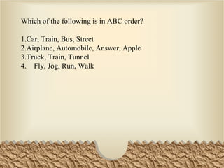 Powerpoint 20 abc order | PPT