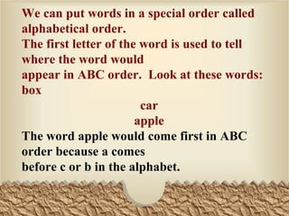 Powerpoint 20 abc order | PPT