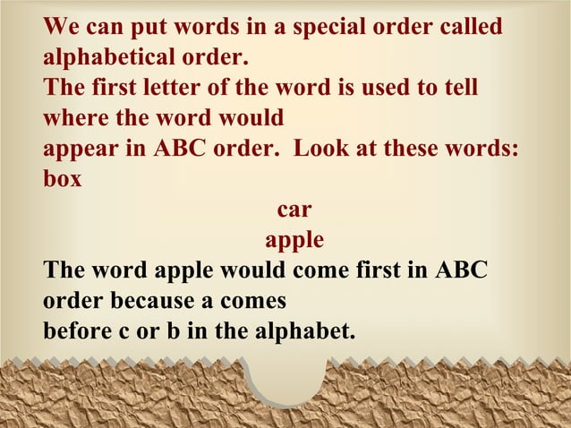 Powerpoint 20 abc order | PPT