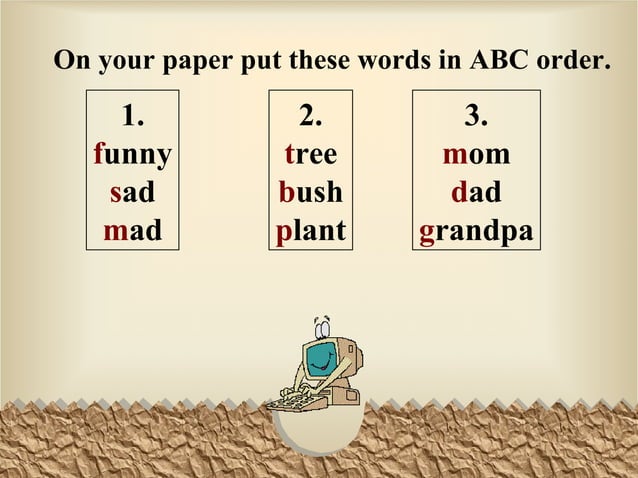 Powerpoint 20 abc order | PPT