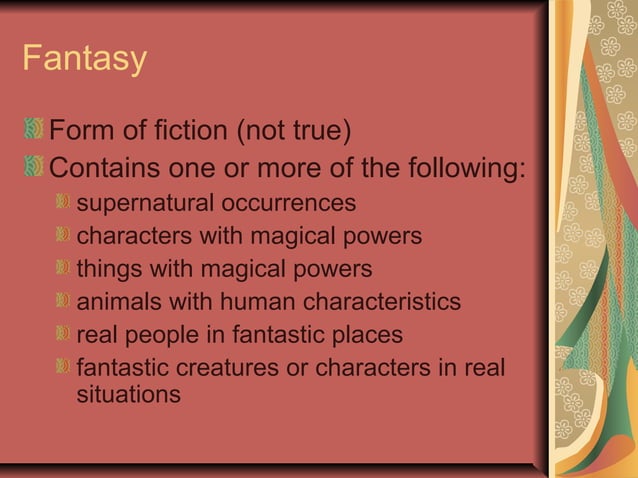 English - ESL - Genre | PPT | Fantasy | Genres