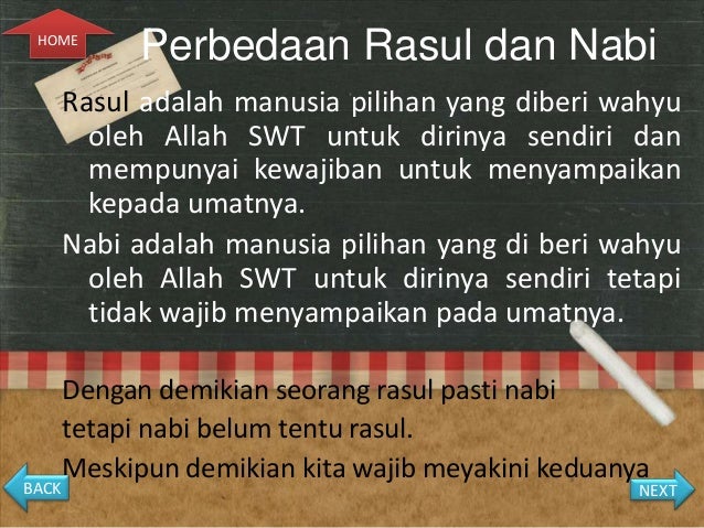 Perbedaan Nabi Dan Rasul
