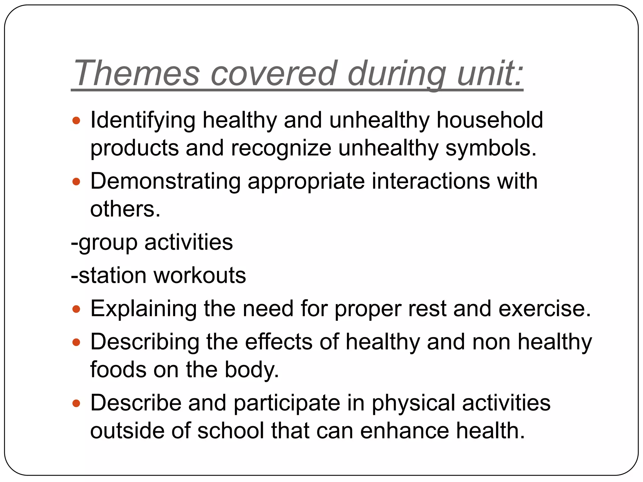 Power point 2 on healthy life style unit plan presintation | PPTX