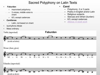 Power point 6: First Generation Renaissance Vocal Polyphony | PPTX