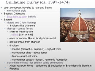 Power point 6: First Generation Renaissance Vocal Polyphony | PPTX