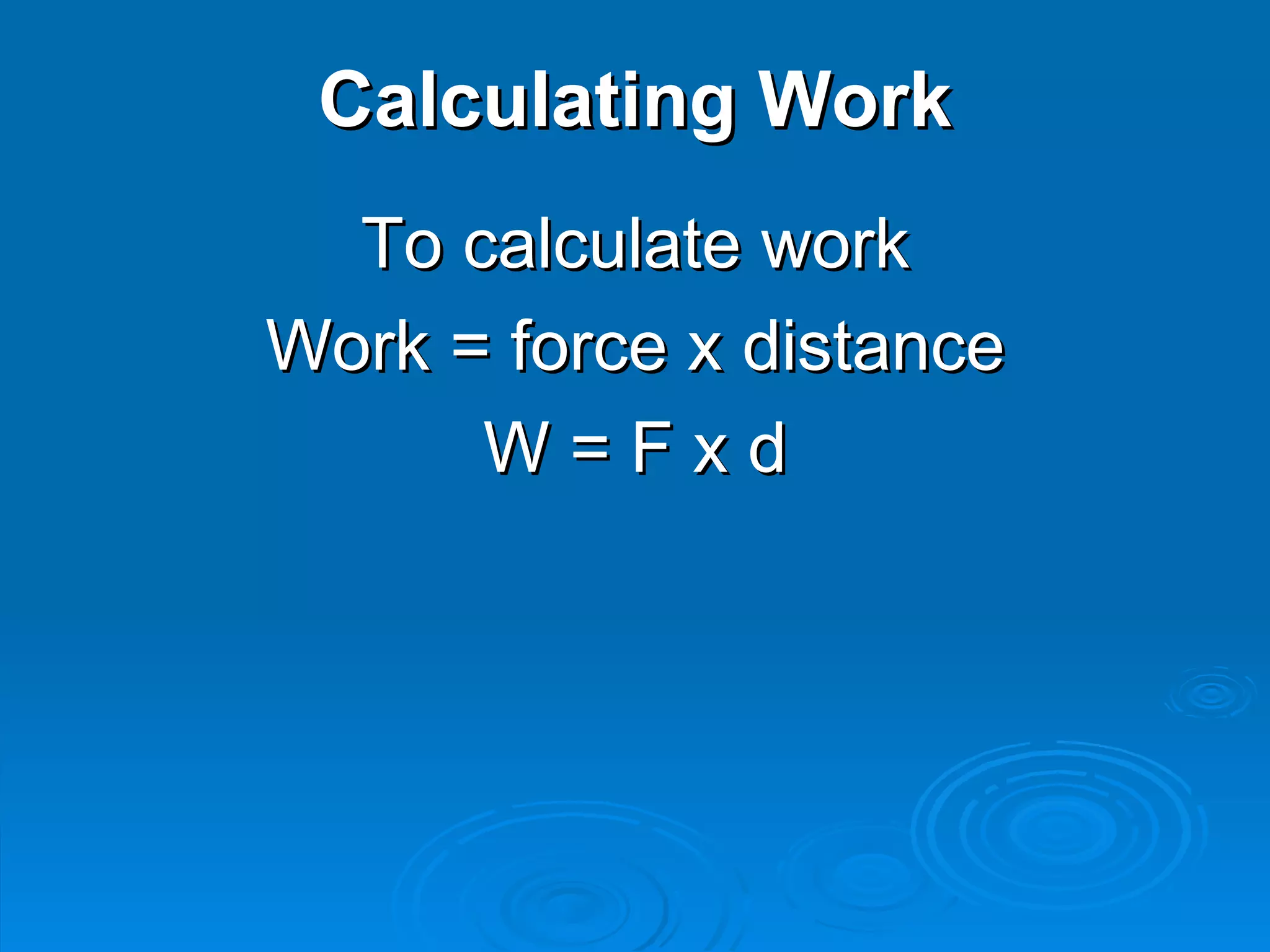 Work - Science lesson | PPT