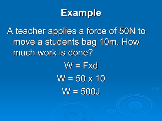 Work - Science lesson | PPT