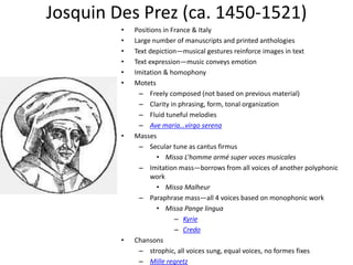 Power point 7: Second and Third Generation Renaissance Vocal Polyphony ...