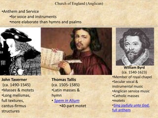 Power point 8: Music of the Reformation | PPT