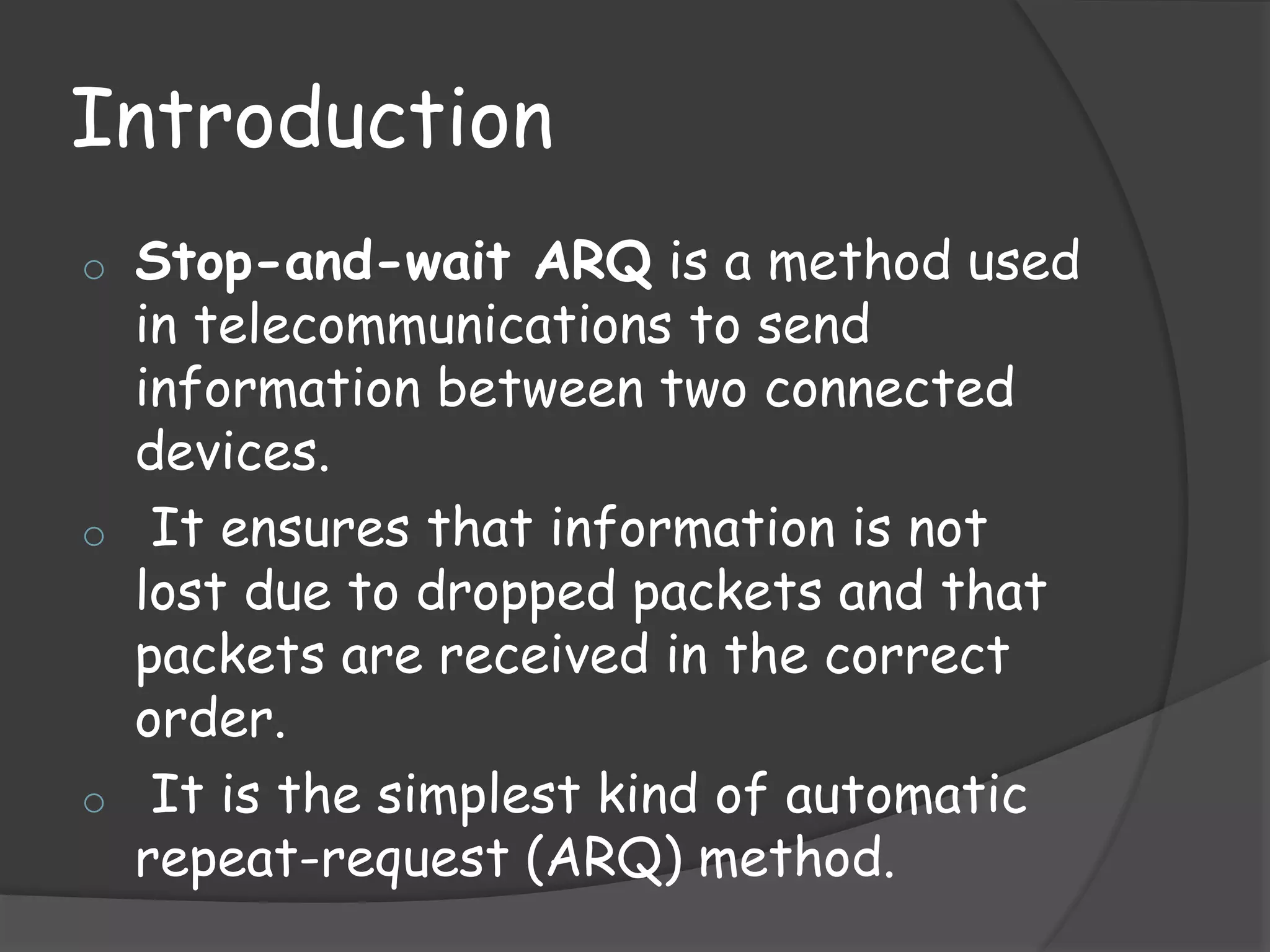 Stop-and-Wait ARQ Protocol | PPTX