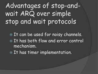 Stop-and-Wait ARQ Protocol | PPTX | Computer Networking | Computing