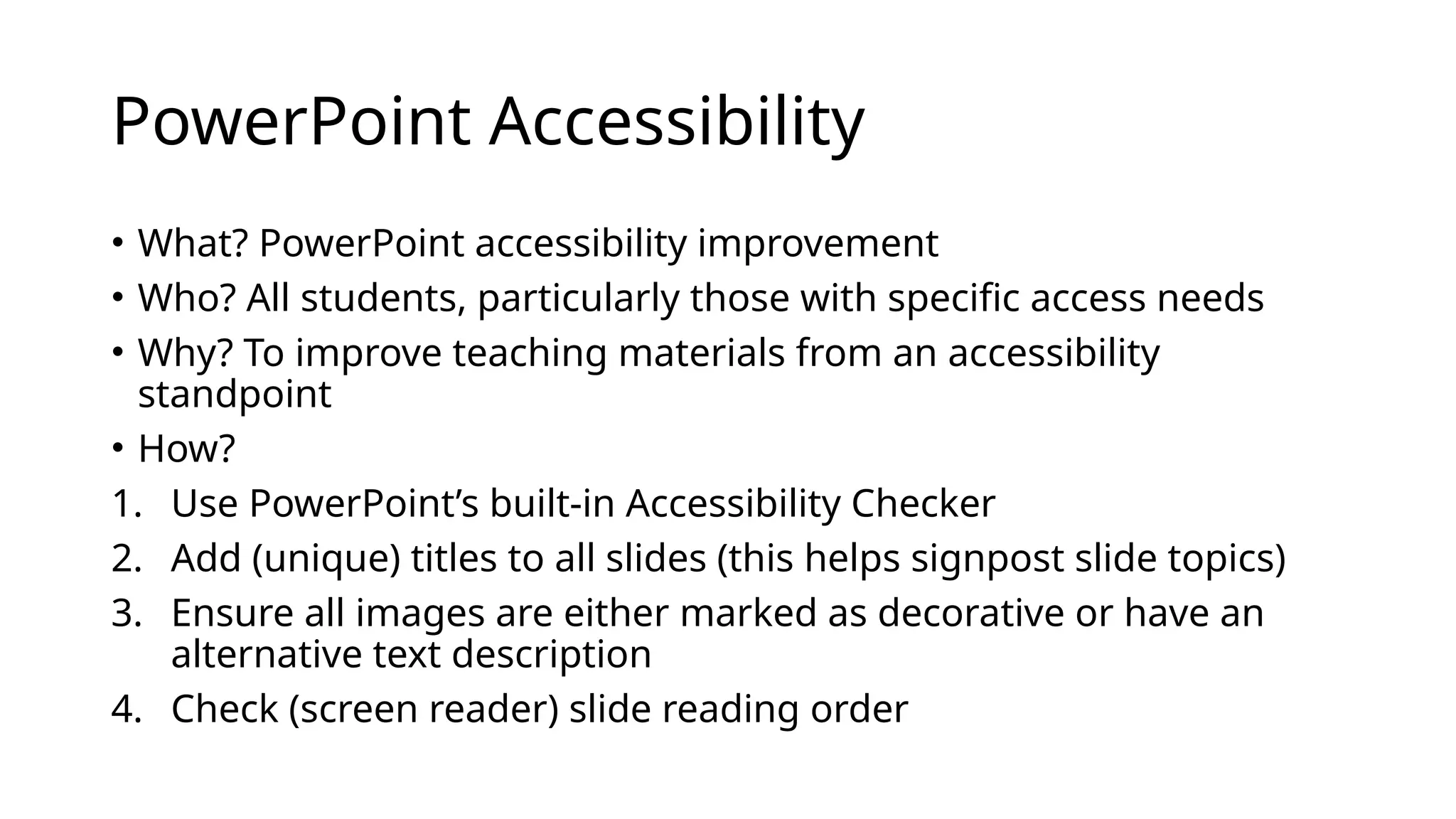 How to Improve PowerPoint Accessibility. | PPTX