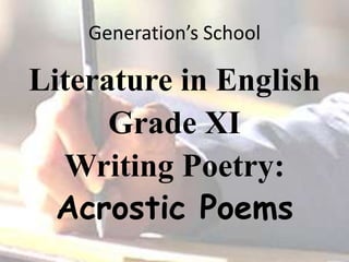 Acrostic Poem Examples