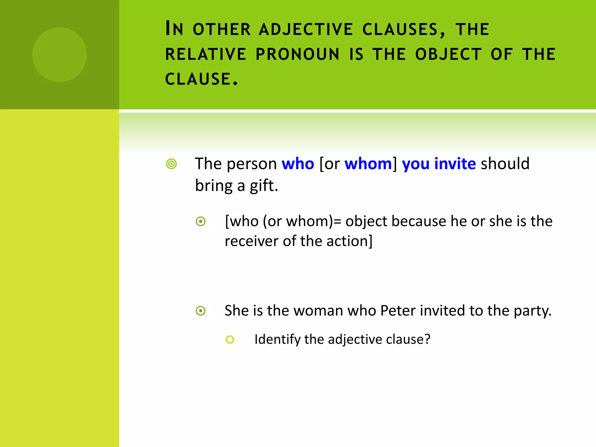 Power point adjectiveclauses | PPT