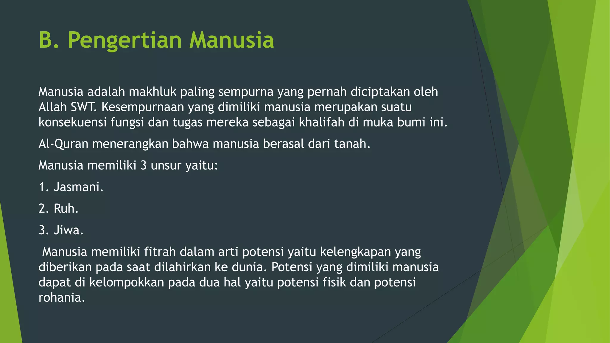 hakikat manusia dalam pandangan islam | PPTX