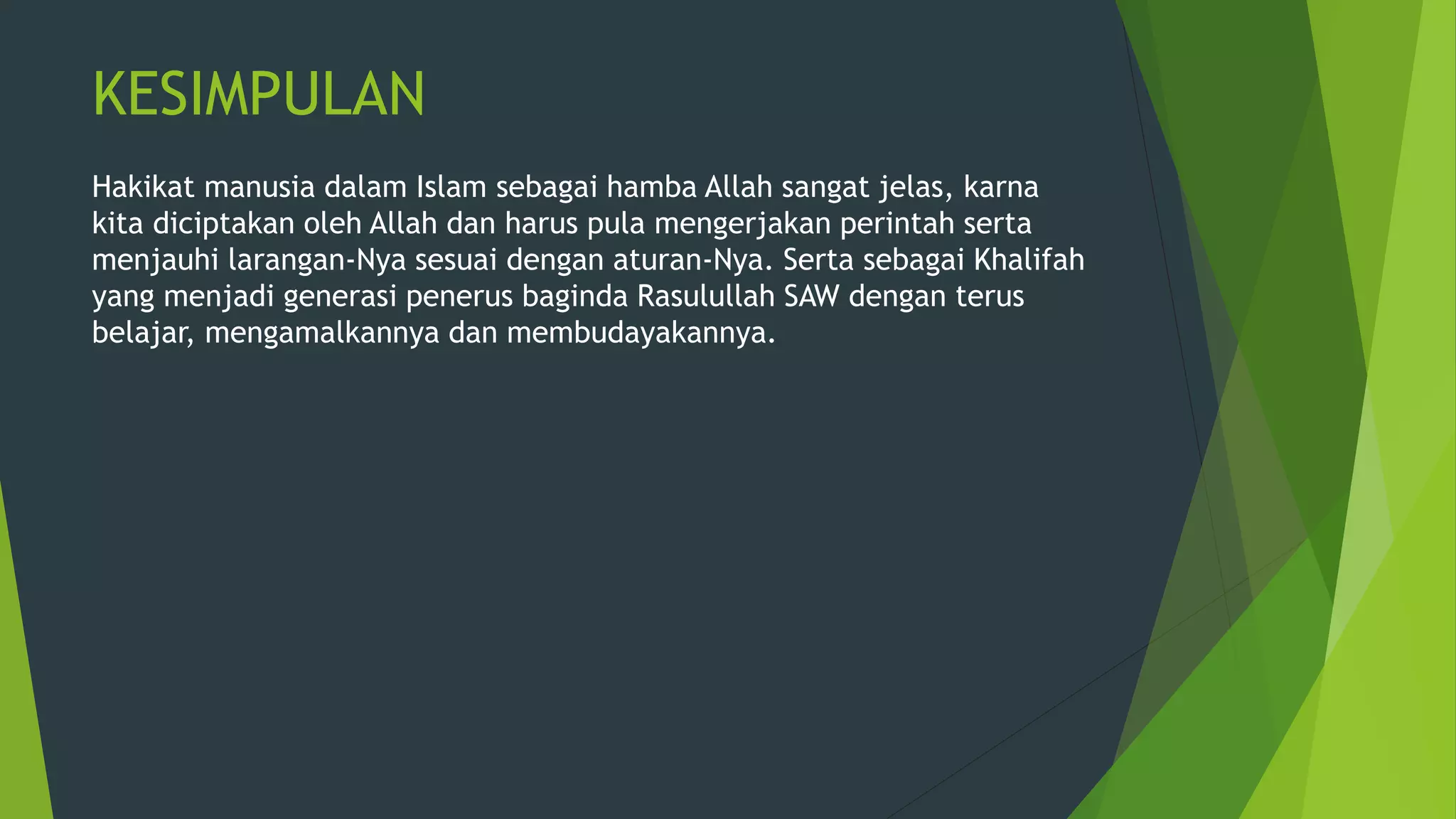 hakikat manusia dalam pandangan islam | PPTX