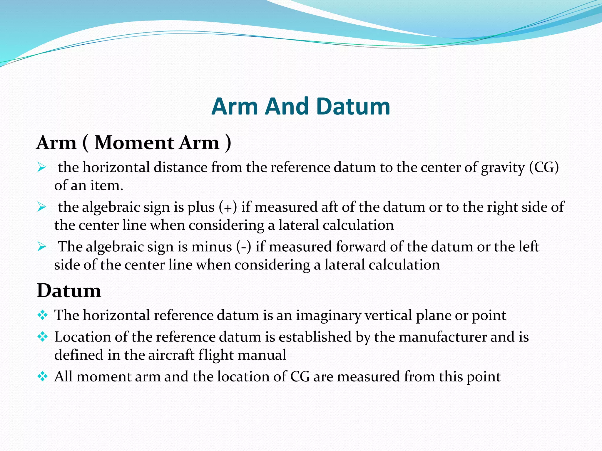 AIRCRAFT WEIGHT AND BALANCE BASIC FOR LOAD CONTROL | PPTX