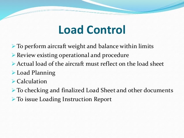 AIRCRAFT WEIGHT AND BALANCE BASIC FOR LOAD CONTROL