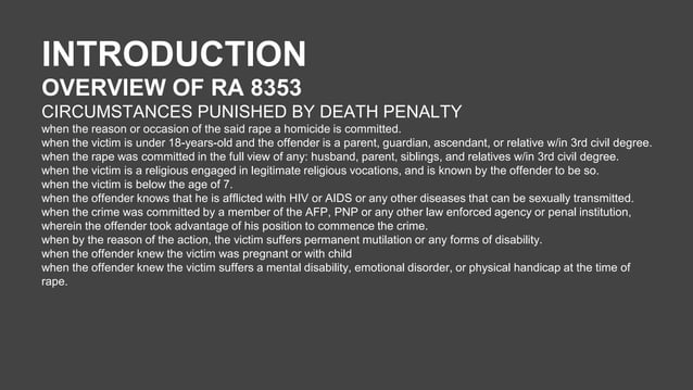 Power point anti rape law | PPTX | Crime & Harmful Acts to Individuals ...