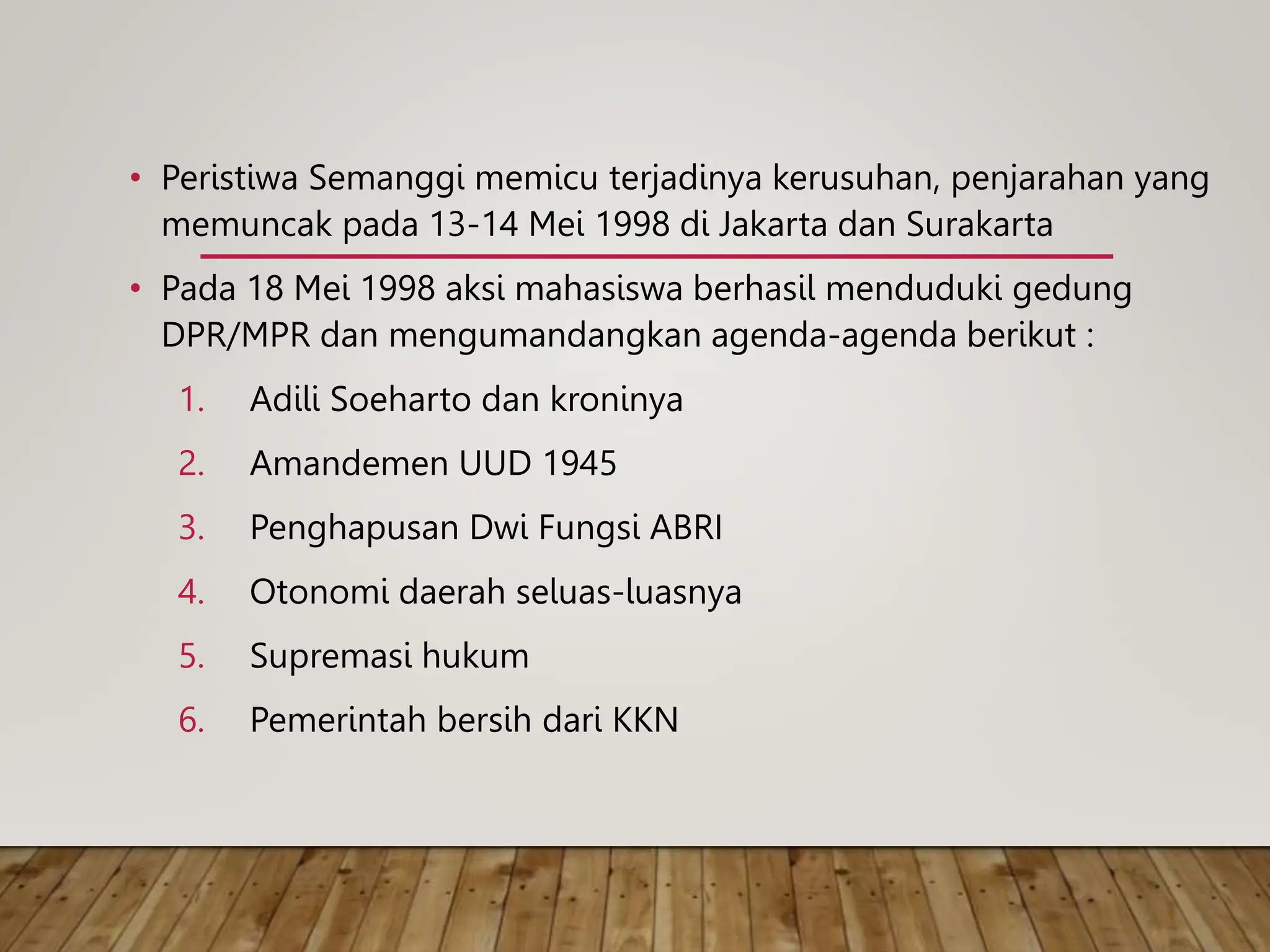 MASA REFORMASI INDONESIA DALAM KEMERDEKAAN | PPTX