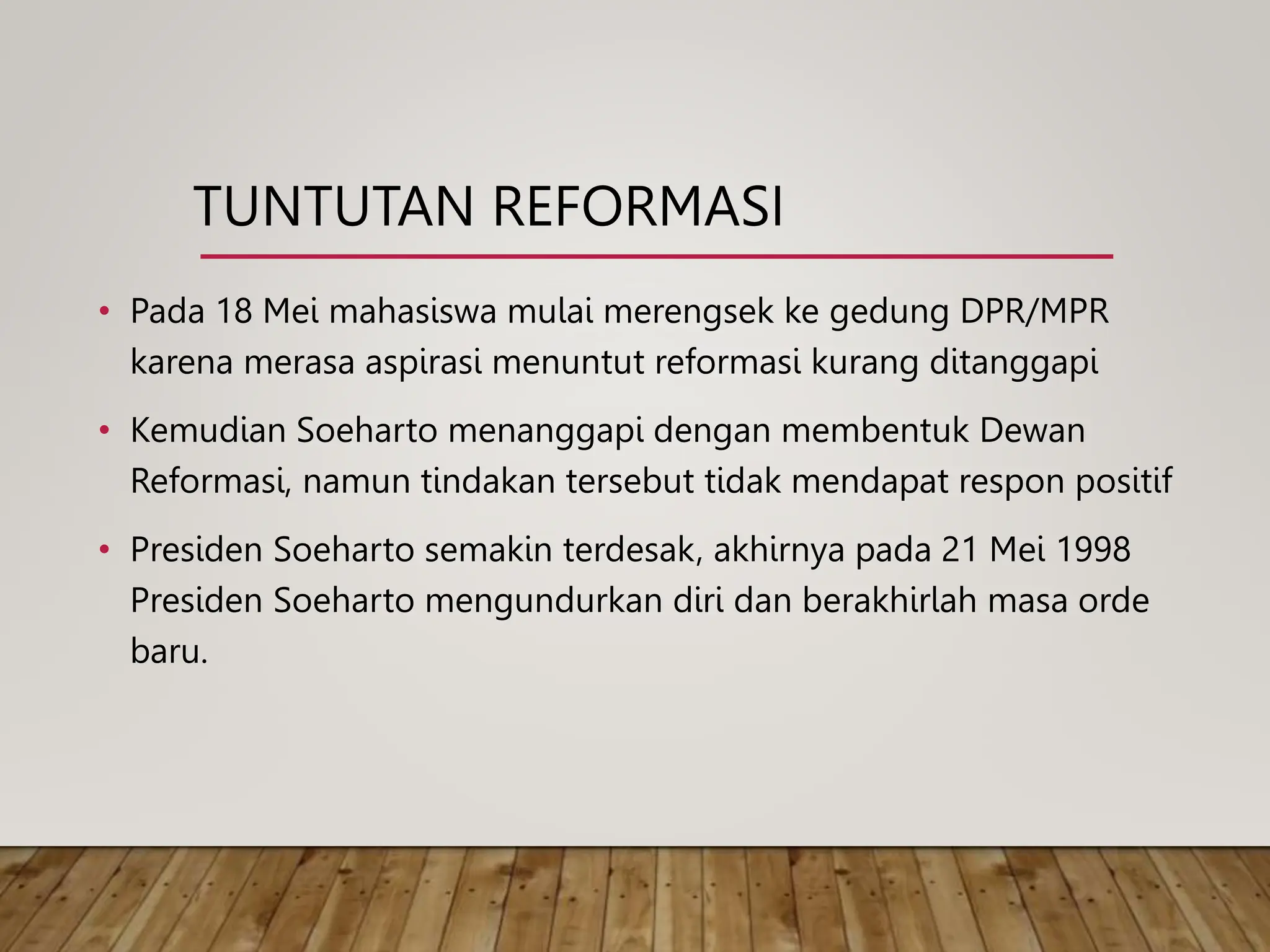 MASA REFORMASI INDONESIA DALAM KEMERDEKAAN | PPTX