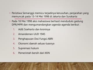 MASA REFORMASI INDONESIA DALAM KEMERDEKAAN | PPTX