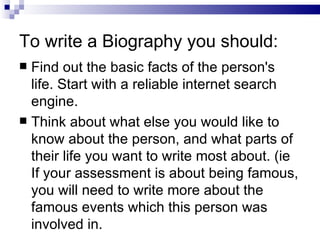 Powerpoint biography analysis | PPT