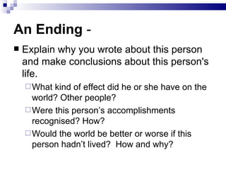 Powerpoint biography analysis | PPT