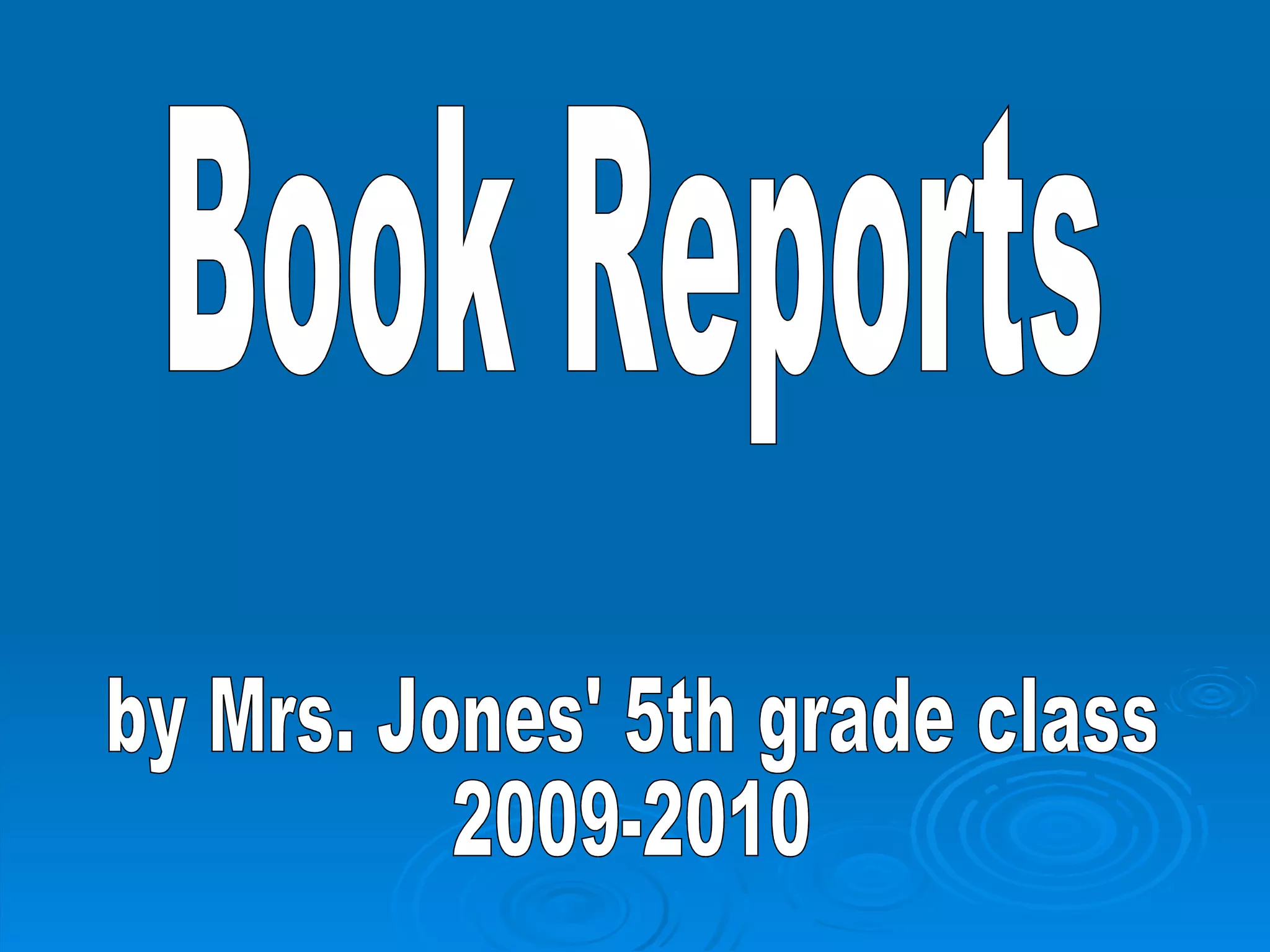 Power Point Book Reports J5 | PPT