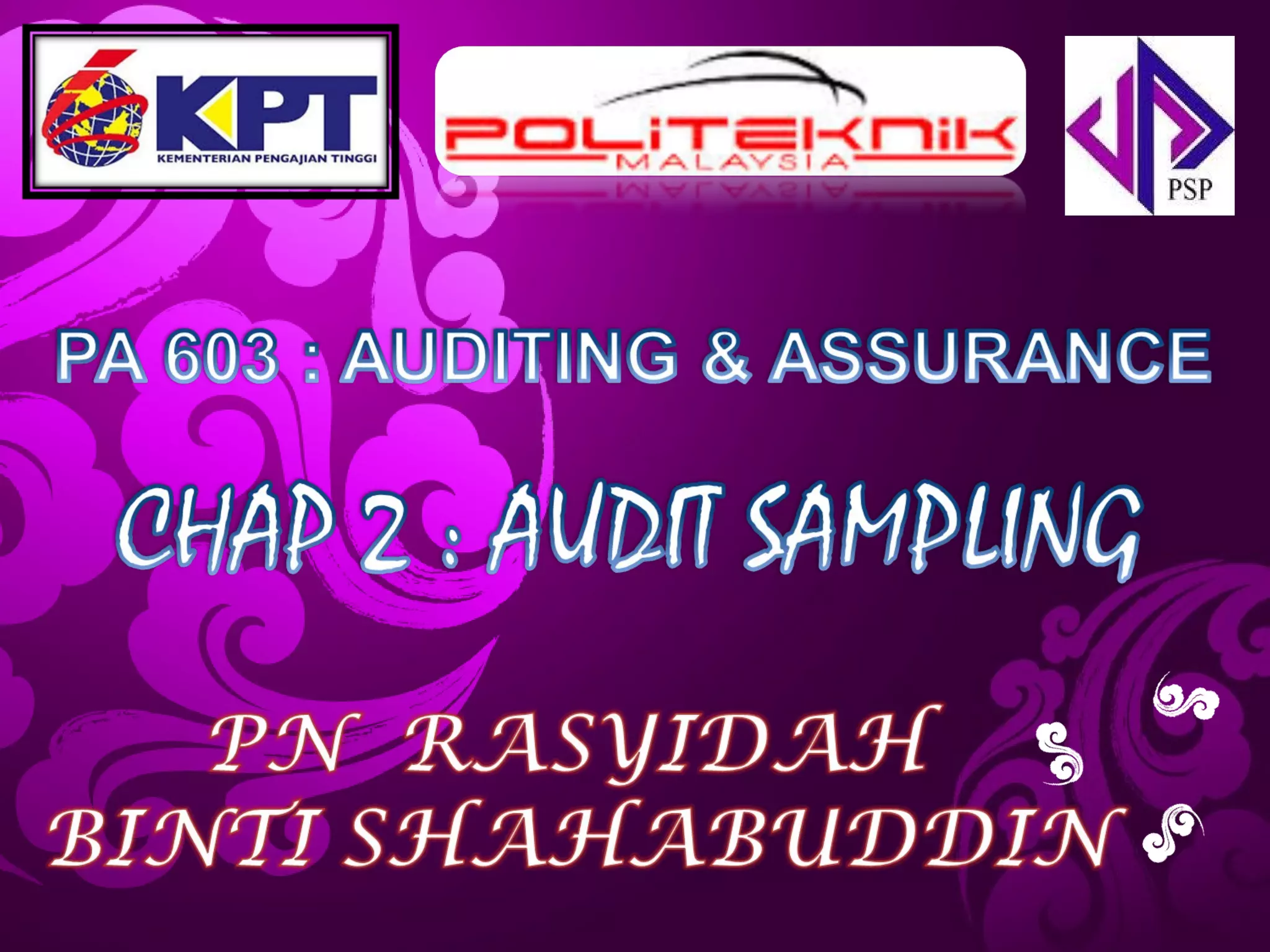 Cahpter 2 Audit Sampling | PPT