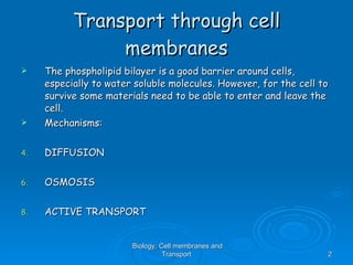 Powerpoint cell membrane transport | PPT