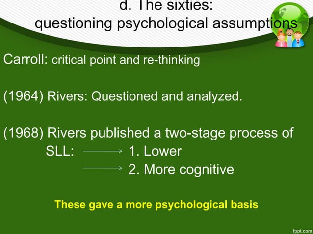 Development of a Psychological Perspective in Language Teaching: A Selective ReviewPowerpoint ...